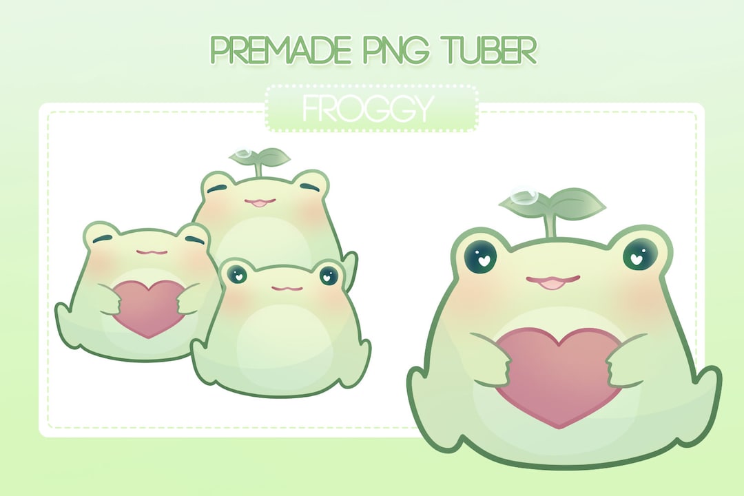 Premade PNG Tuber Cute Froggy V2 Png Tuber, Vtuber, Live Streaming ...