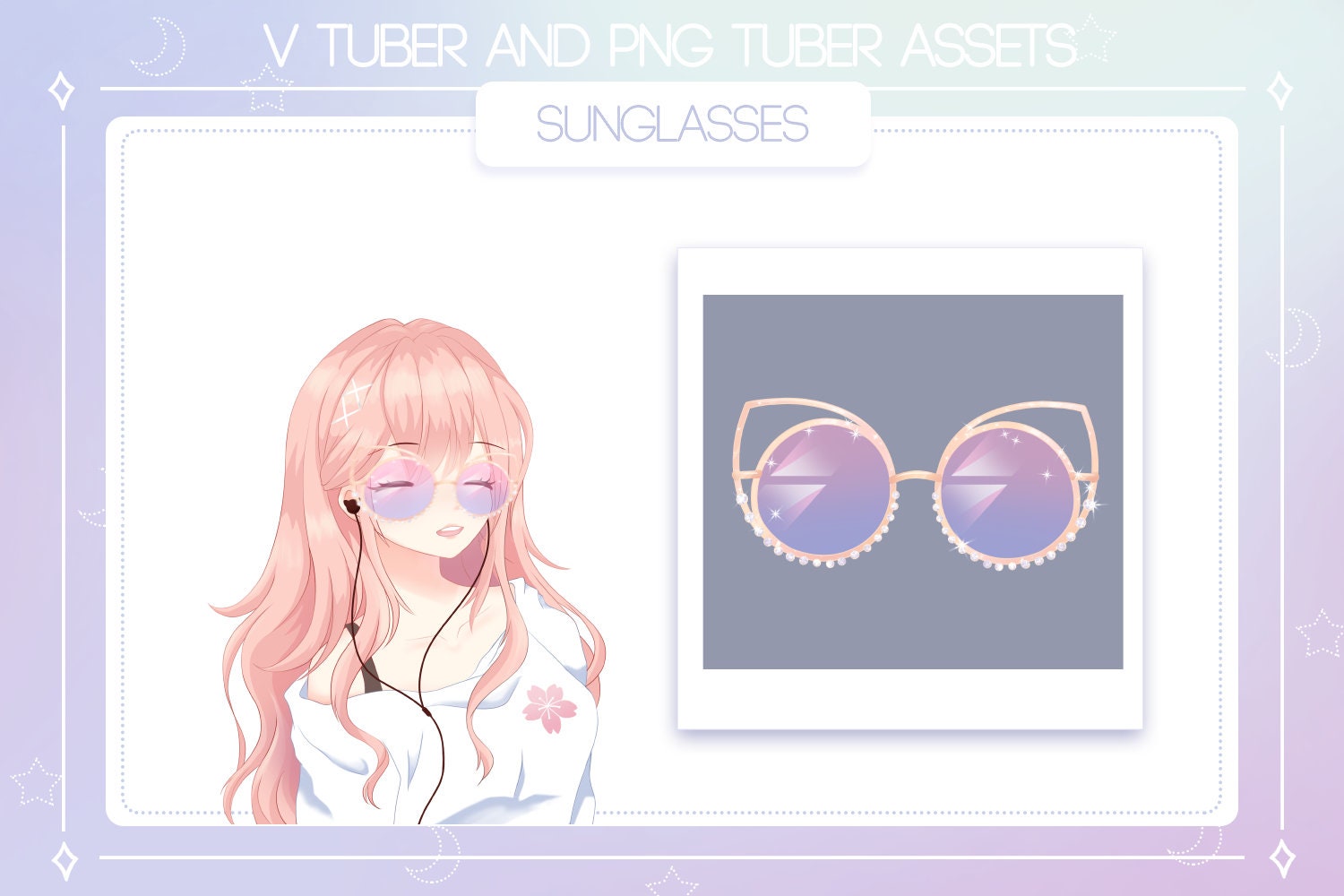 Premade Png-tuber & V-tuber Asset Summer Sunglasses Png-tuber, Vtuber ...