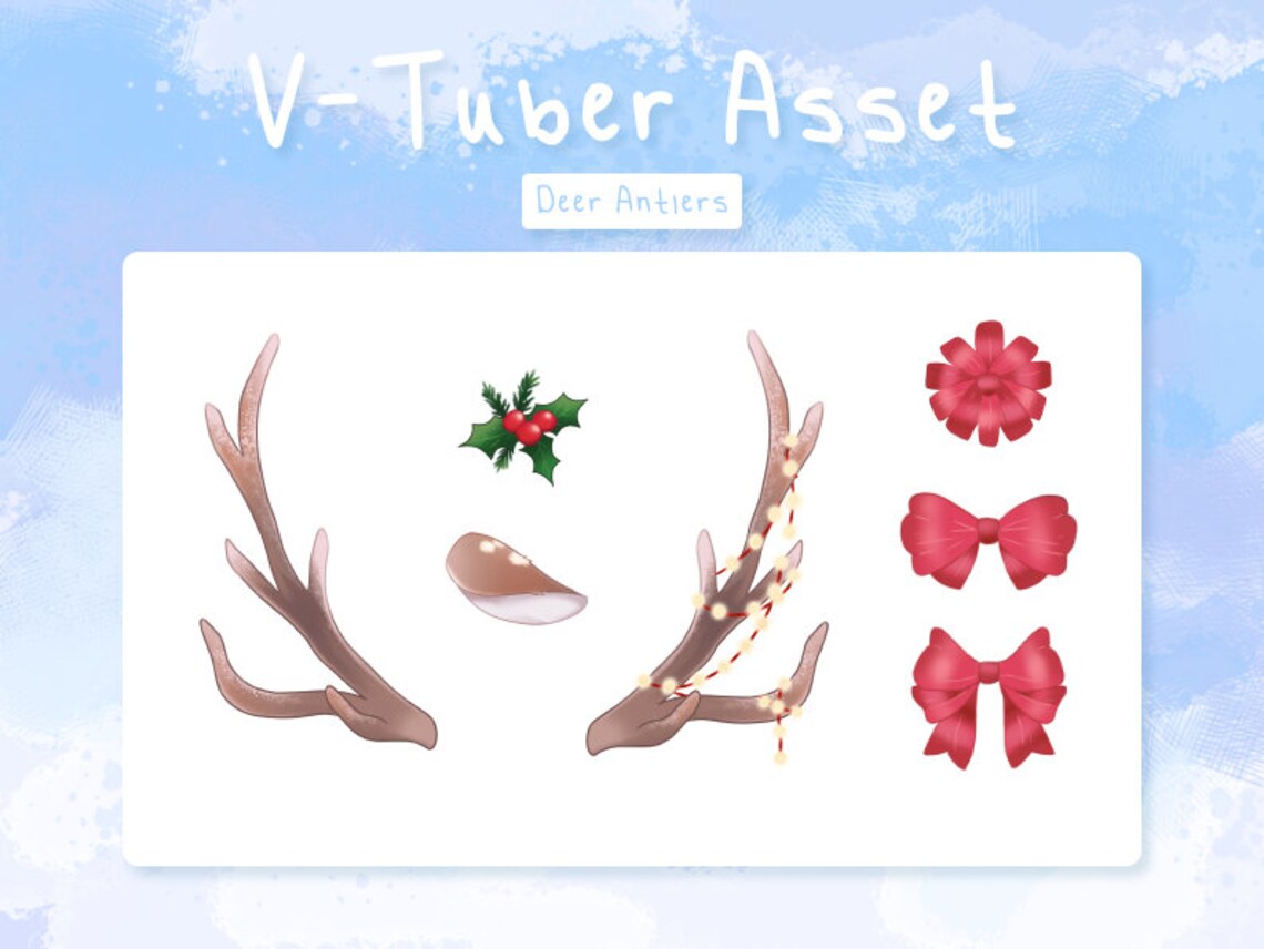 Christmas Deer Antlers V-tuber Asset Png-tuber Vtuber - Etsy UK