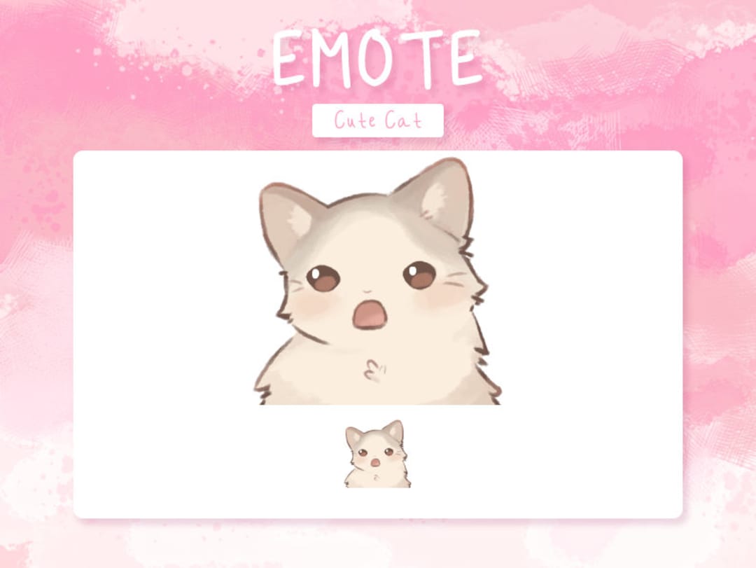 Premade Emote Cute Cat Surprise Emote, Emoji, Livestreaming, Stream ...