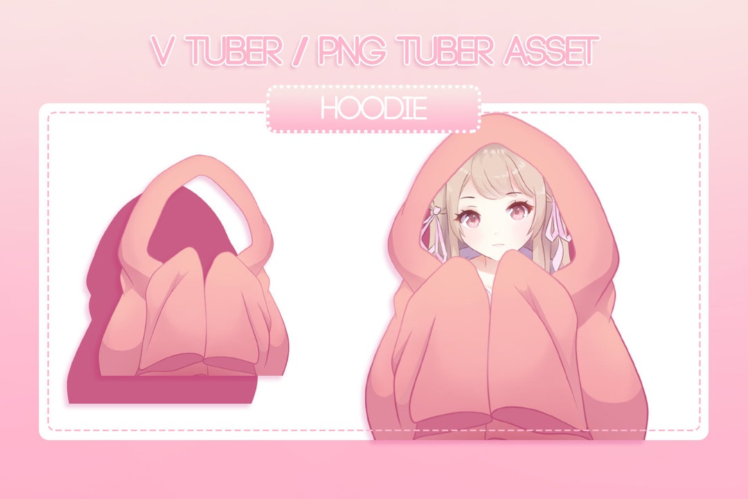 Premade PNG Tuber & V Tuber Asset Pink Hoodie Blanket PNG Tuber, Vtuber ...