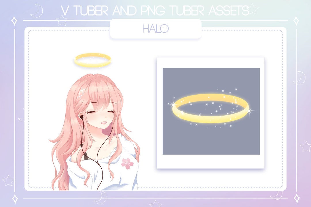 Premade PNG Tuber & V Tuber Asset Cute Halo PNG Tuber, Vtuber, Live2d ...