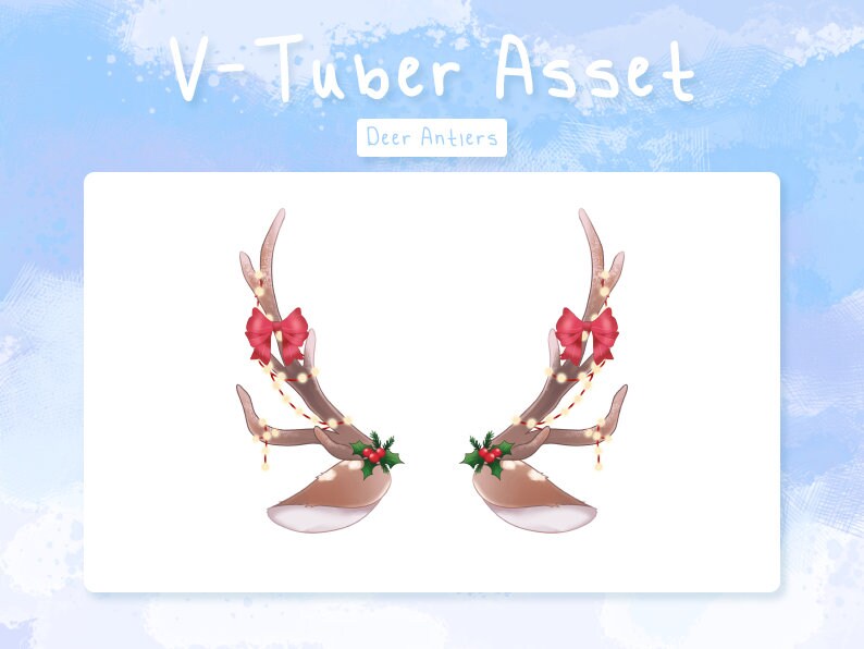 Christmas Deer Antlers V-tuber Asset Png-tuber Vtuber - Etsy
