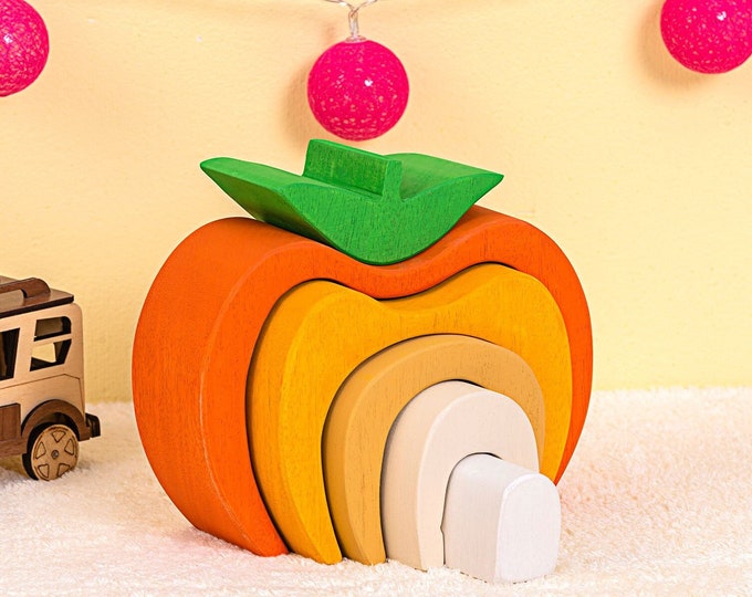 Pumpkin Peg Puzzle / Wooden Peg Board Game / Halloween / Learning Toy ...