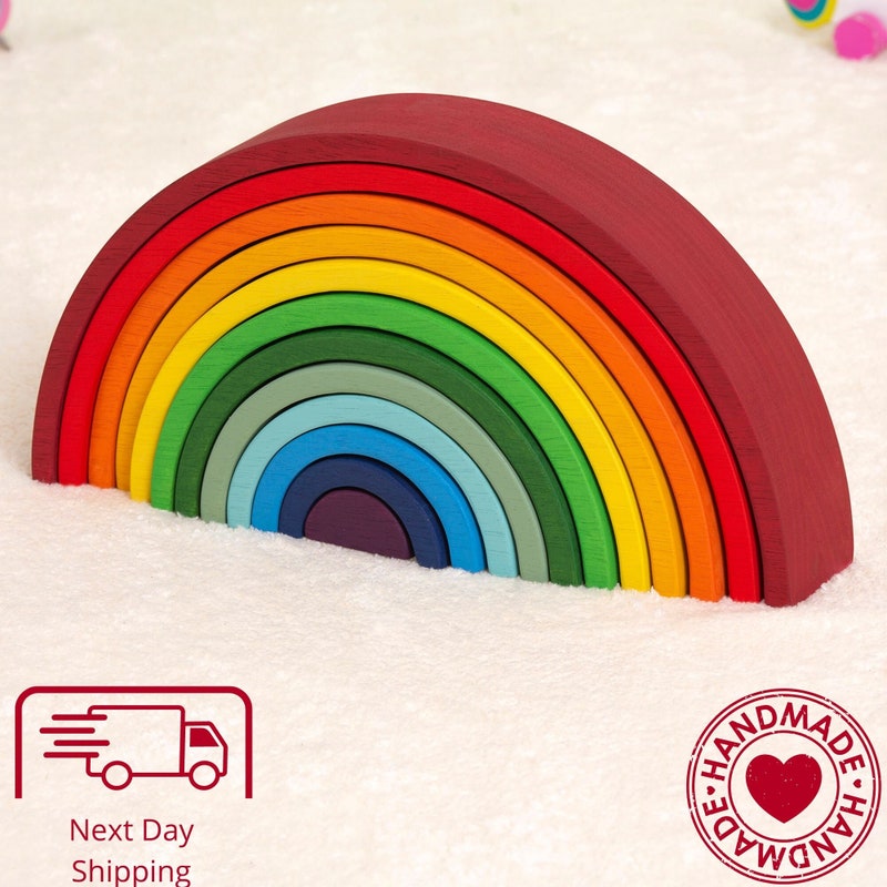 Wooden Rainbow Blocks - Etsy