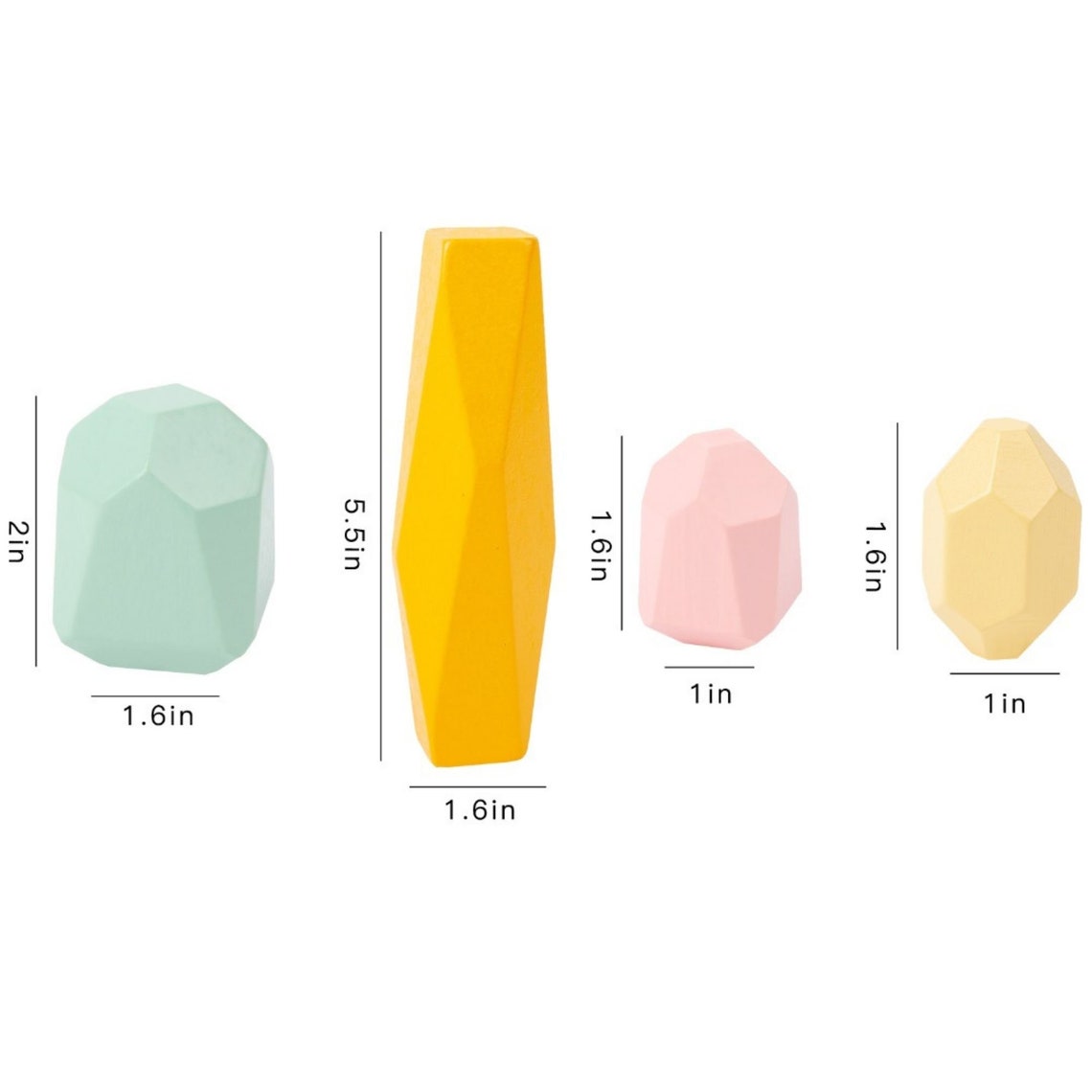 Wood Lacing Toy Balancing Toy, Montessori Stacking Rocks Toy, Balancing ...