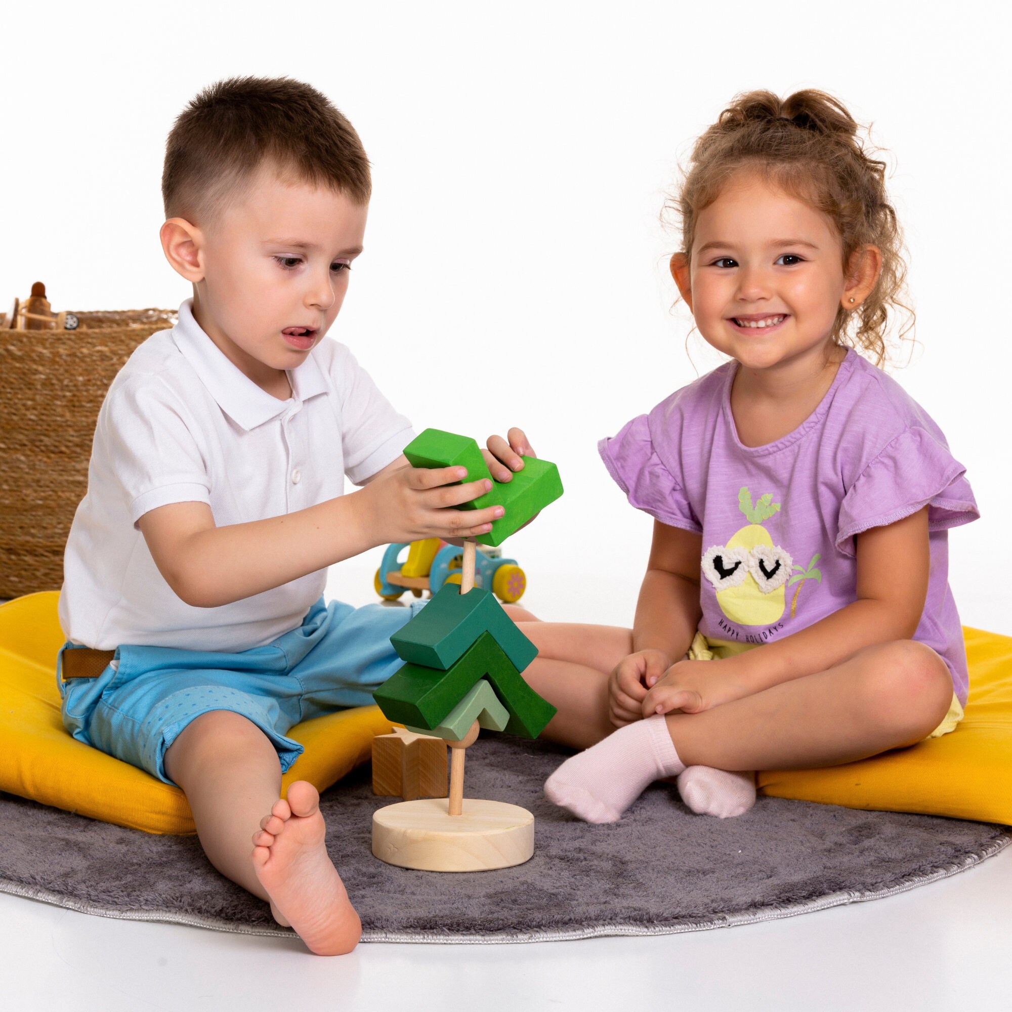 Wooden Toy Christmas Gift, Pine Tree Wooden Toys, Sensory Toy ...