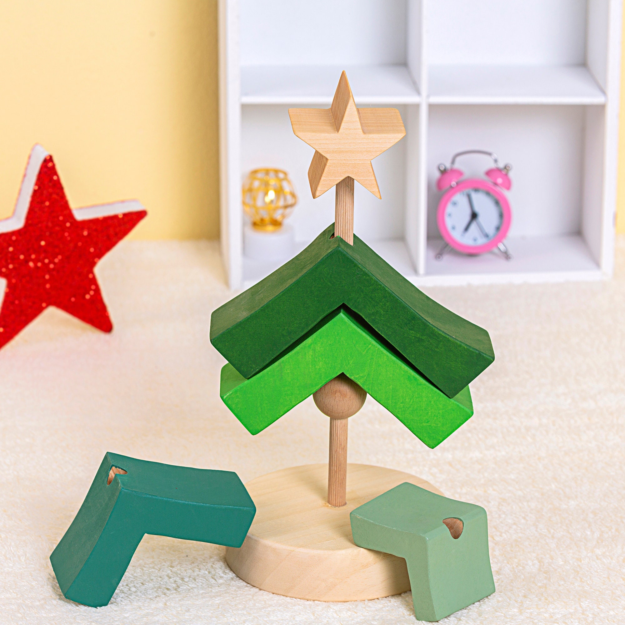 Wooden Toy Christmas Gift, Pine Tree Wooden Toys, Sensory Toy ...