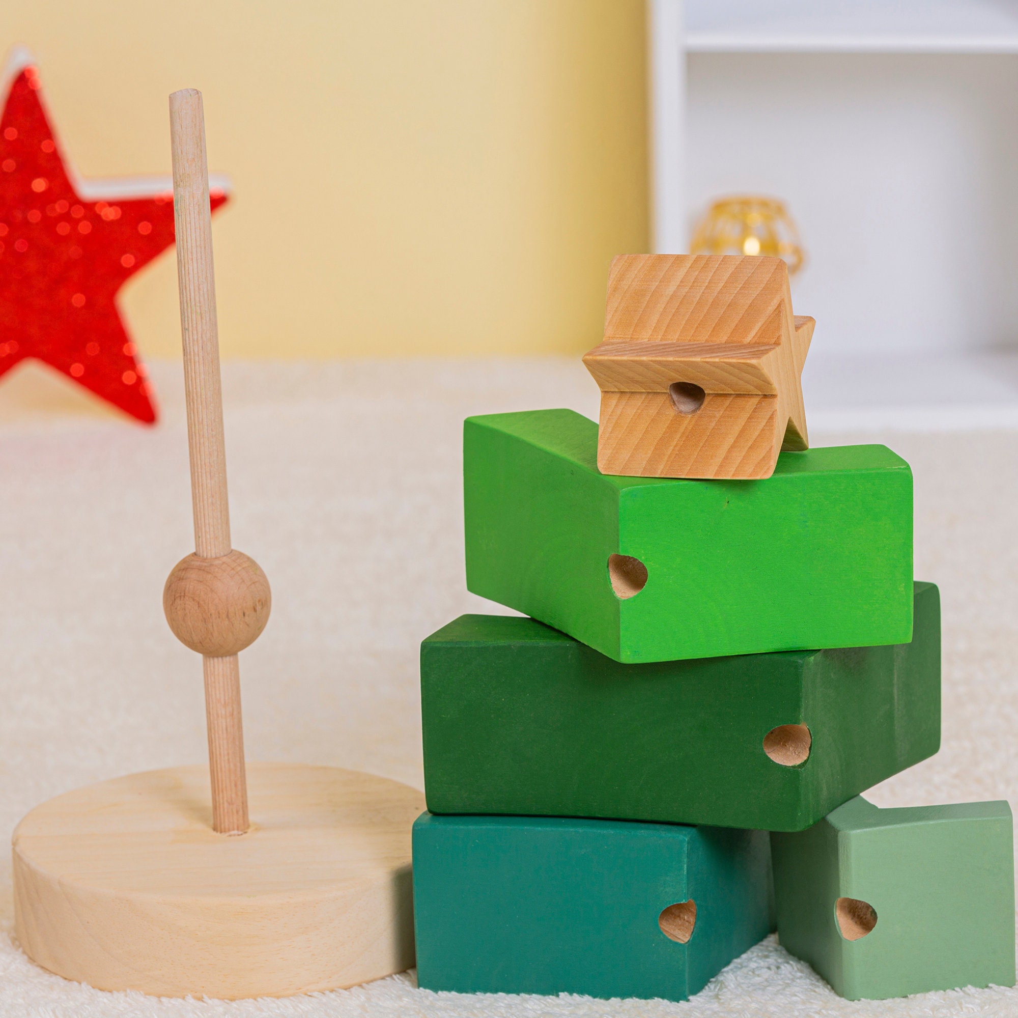 Wooden Toy Christmas Gift, Pine Tree Wooden Toys, Sensory Toy ...