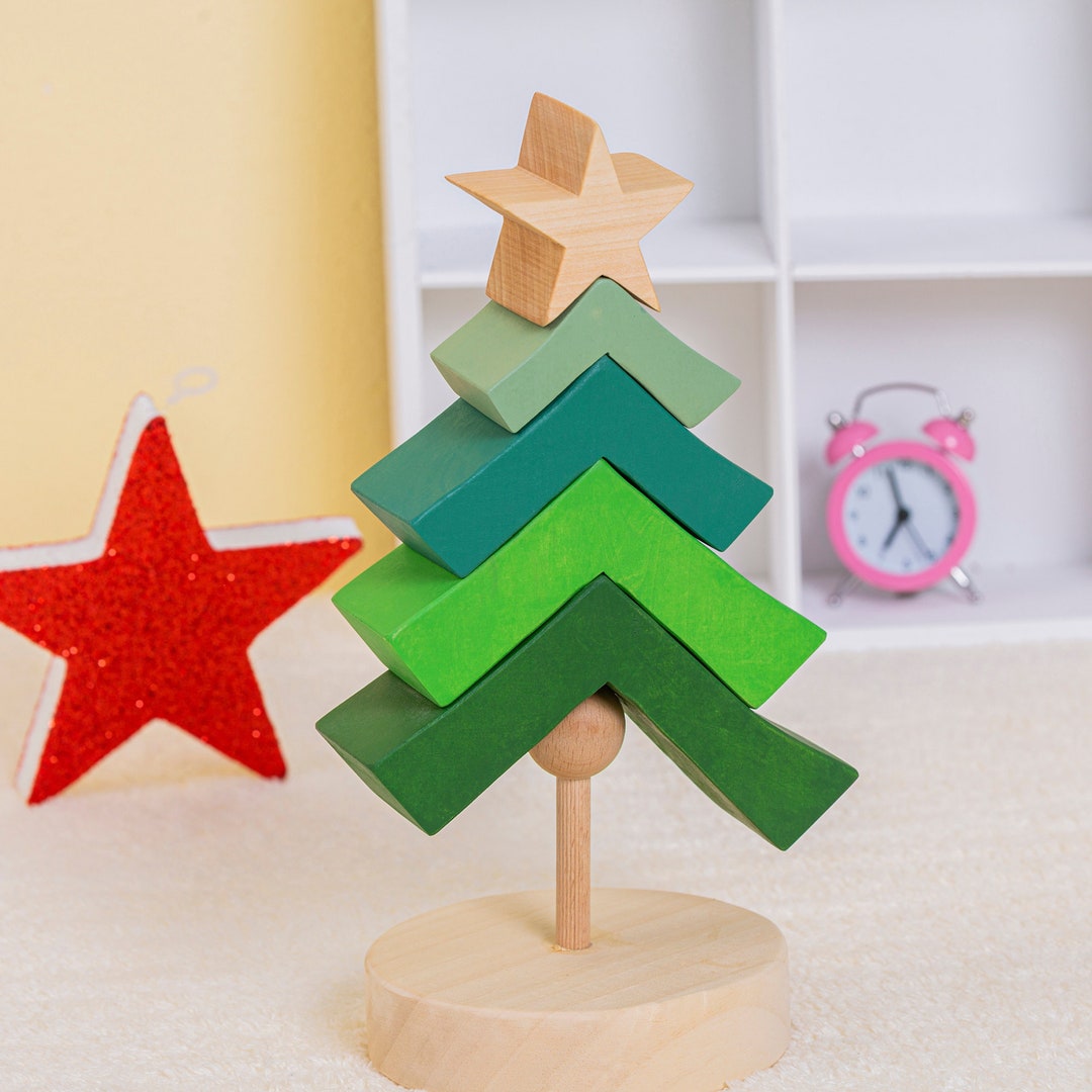 Wooden Toy Christmas Gift, Pine Tree Wooden Toys, Sensory Toy ...