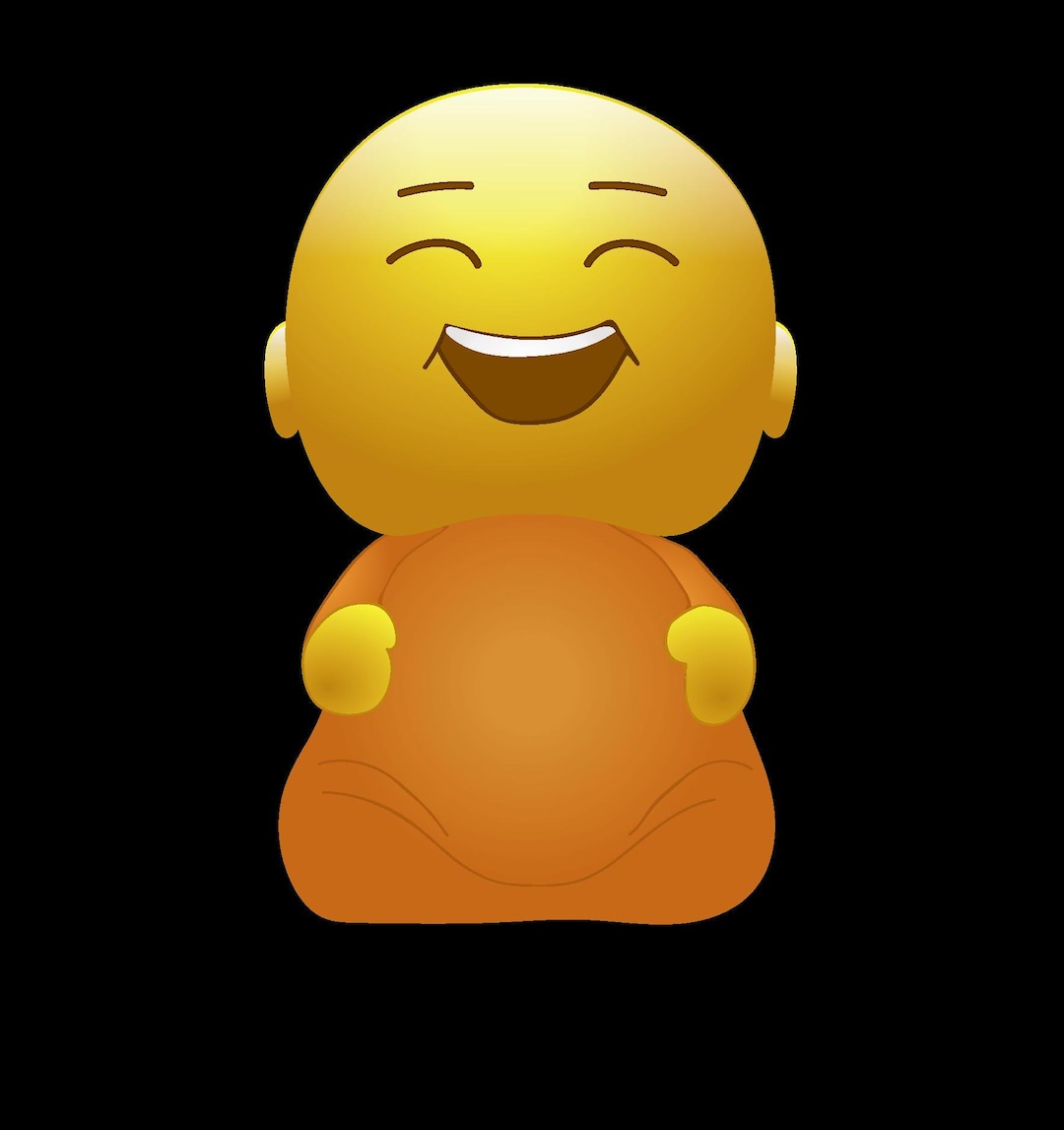 Laughing Buddha Emoji | Cute Digital PNG | Prosperity and Joy Buddha ...