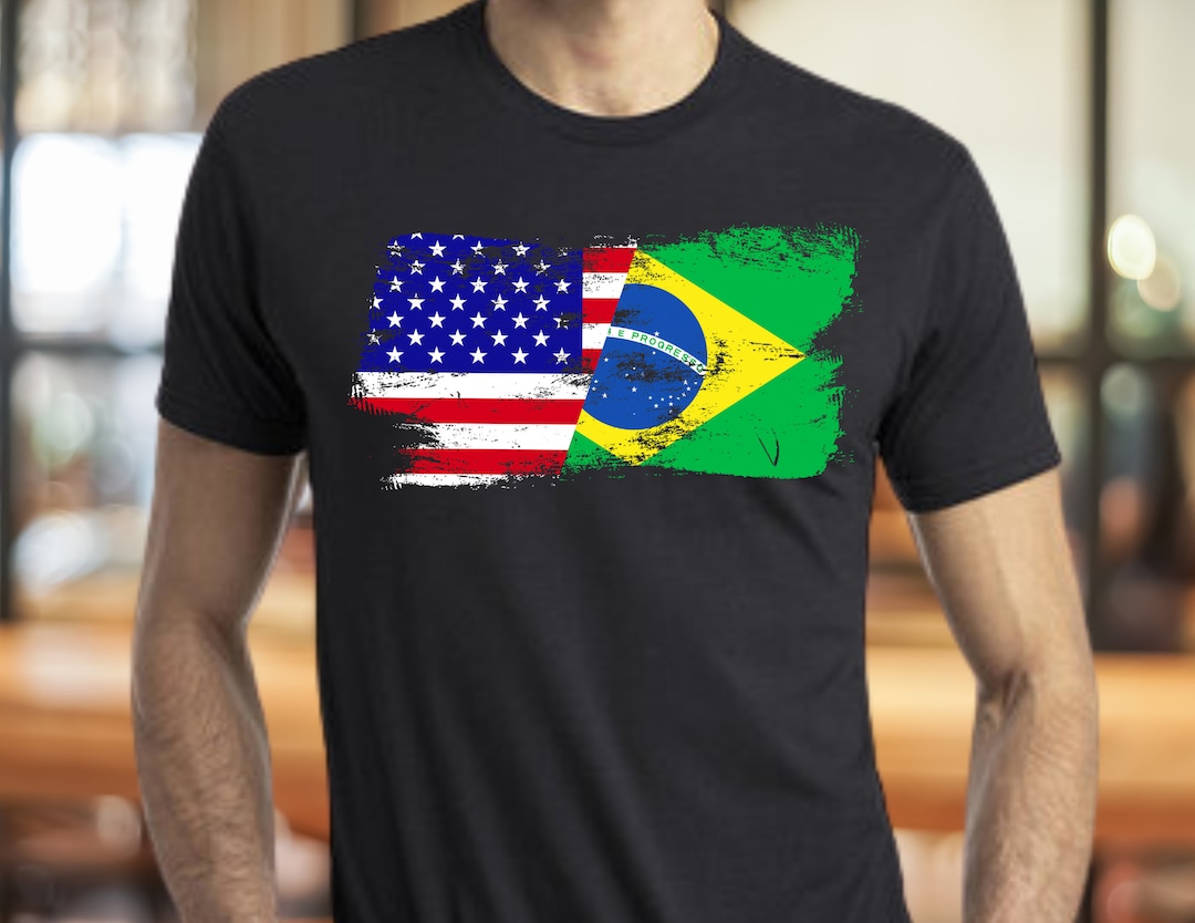 Brazil USA T-shirt, Brazil Gifts, American Brazilian Shirt, USA and ...