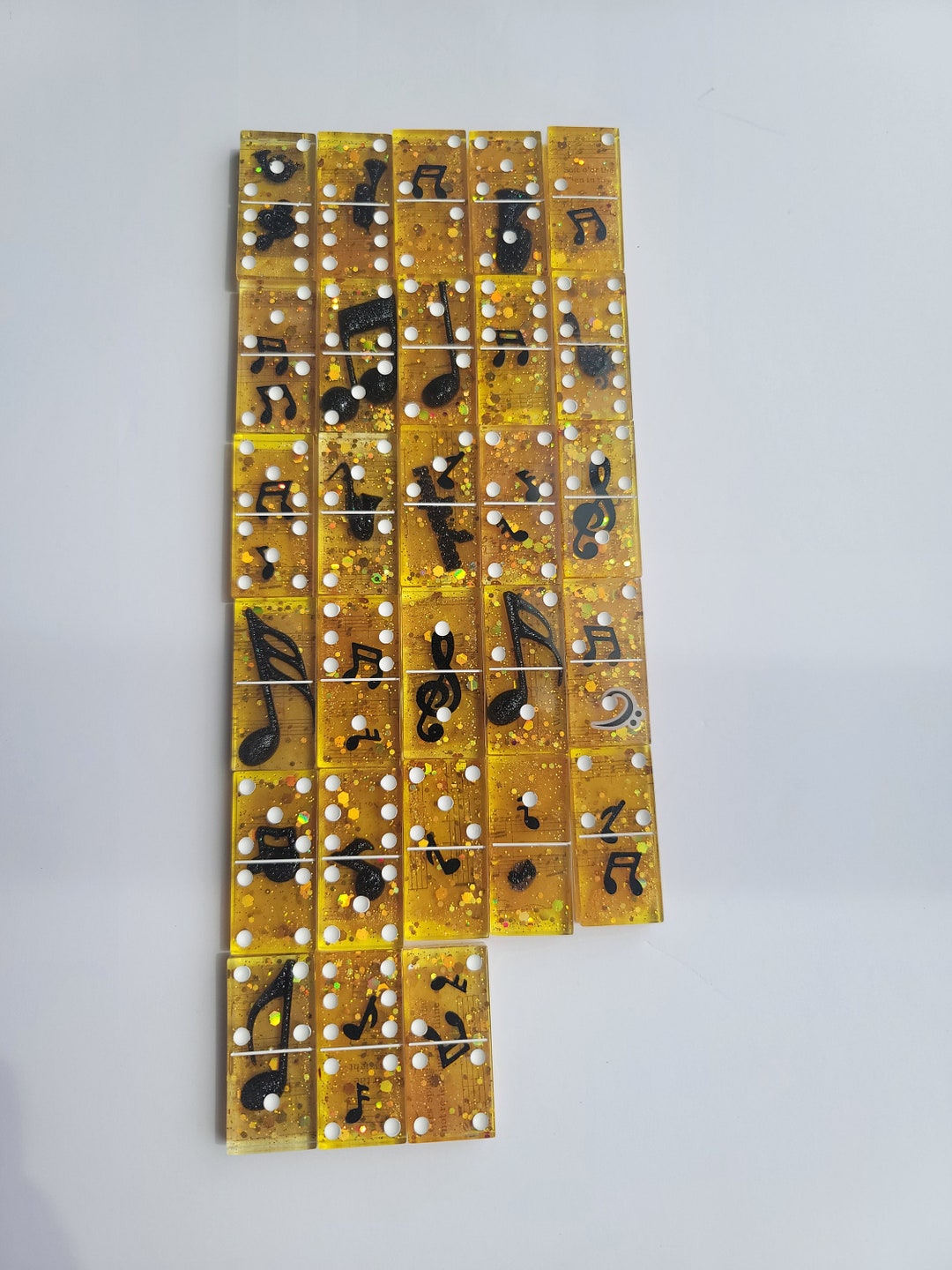 Music Themed Domino Set Dominos Music Notes Note Gold Black - Etsy