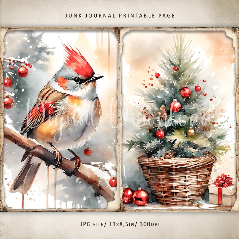 Rustic Christmas #1 Junk Journal Kit: Cozy Winter Printable Pages ...