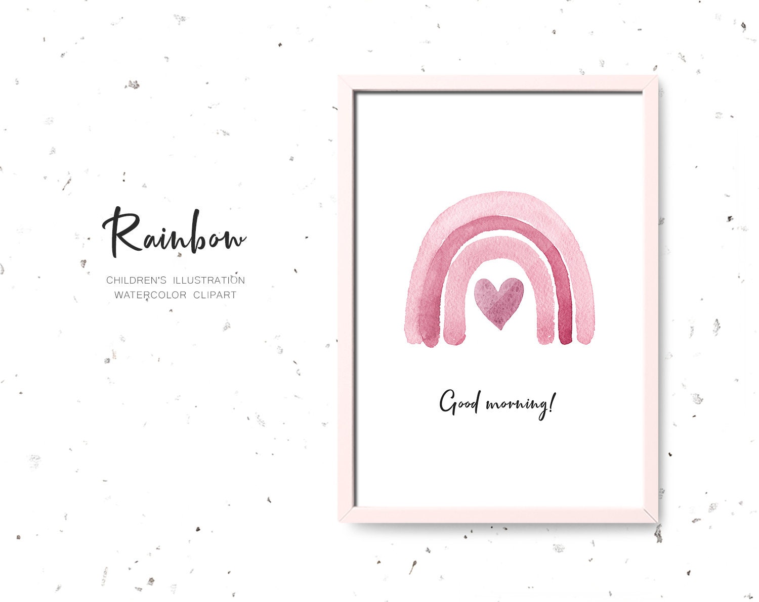 Watercolor Pink Rainbow Clipart Rainbow PNG Baby Shower - Etsy