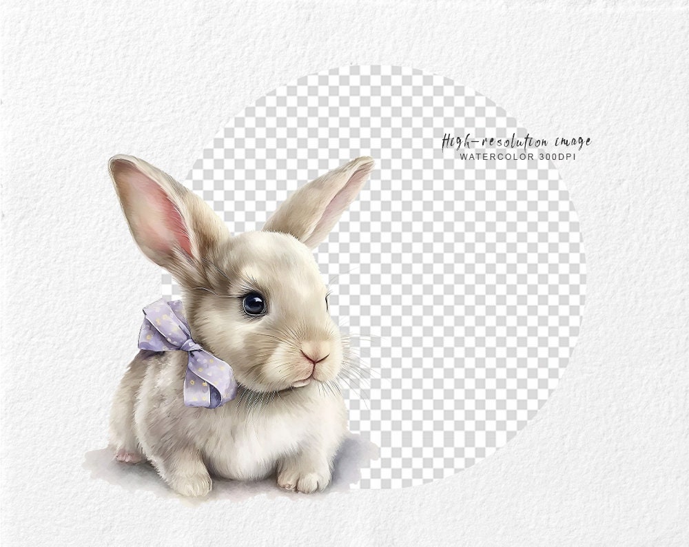 Watercolor Rabbit Clipart Rabbit Clipart Christmas 2023 - Etsy