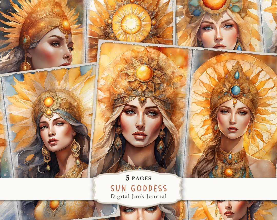 Sun Goddess Junk Journal Kit, Sun Goddess Fantasy Pages Junk Journal ...