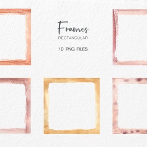 Watercolor Clipart Frames, Color Pastel Frames, Photo Frames, Birthday ...