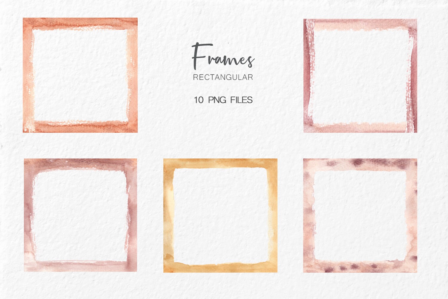Watercolor Clipart Frames, Color Pastel Frames, Photo Frames, Birthday ...