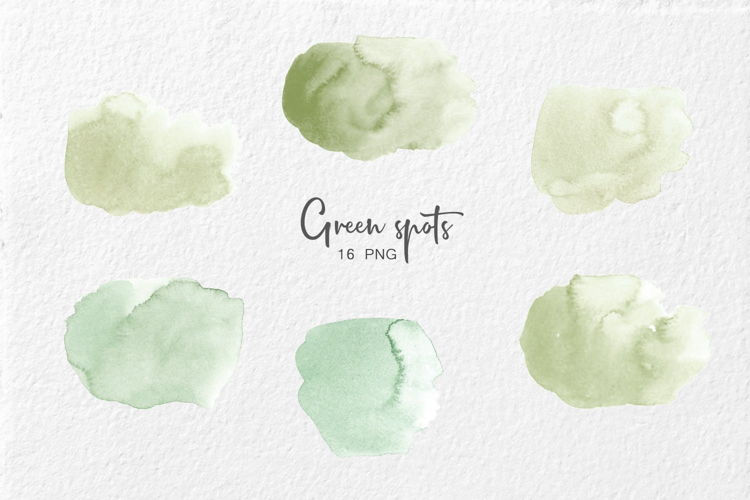 Watercolor Spots Clipart Greens Splashes Watercolor Spots - Etsy