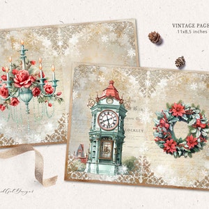 Christmas Junk Journal Kit, Retro Journal Pages, Vintage Journal Pages ...