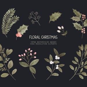 Christmas Floral Clipart, Christmas Plants, Mistletoe Clipart, Holly ...