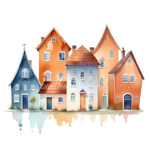 10 Scandinavian Houses, House Clipart, Card Making, High Quality JPG ...