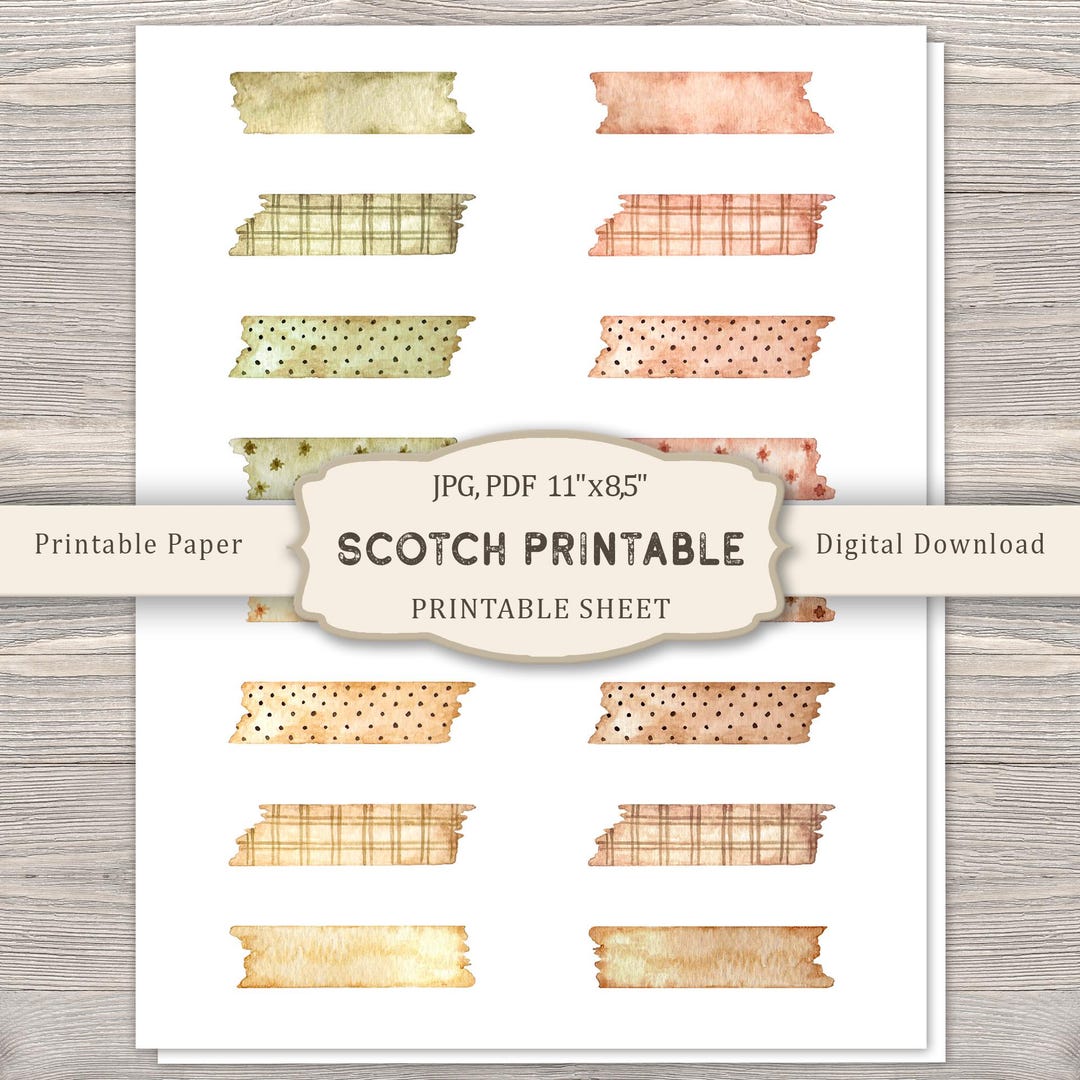 Vintage Scotch Printable, Sticky Tape Printable, Collage Tape ...