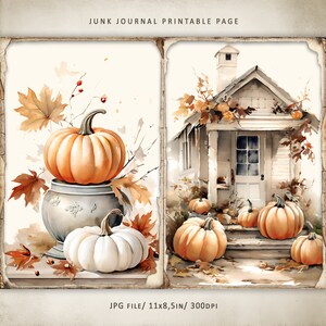 Rustic Autumn-1 Junk Journal Kit, Autumn Pumpkin Printable Pages ...