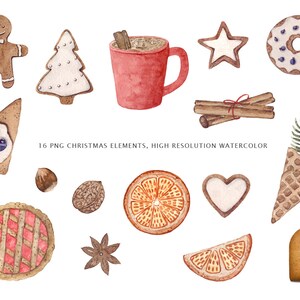 Watercolor Christmas Clipart- 30PNG, Christmas Floral, Christmas ...