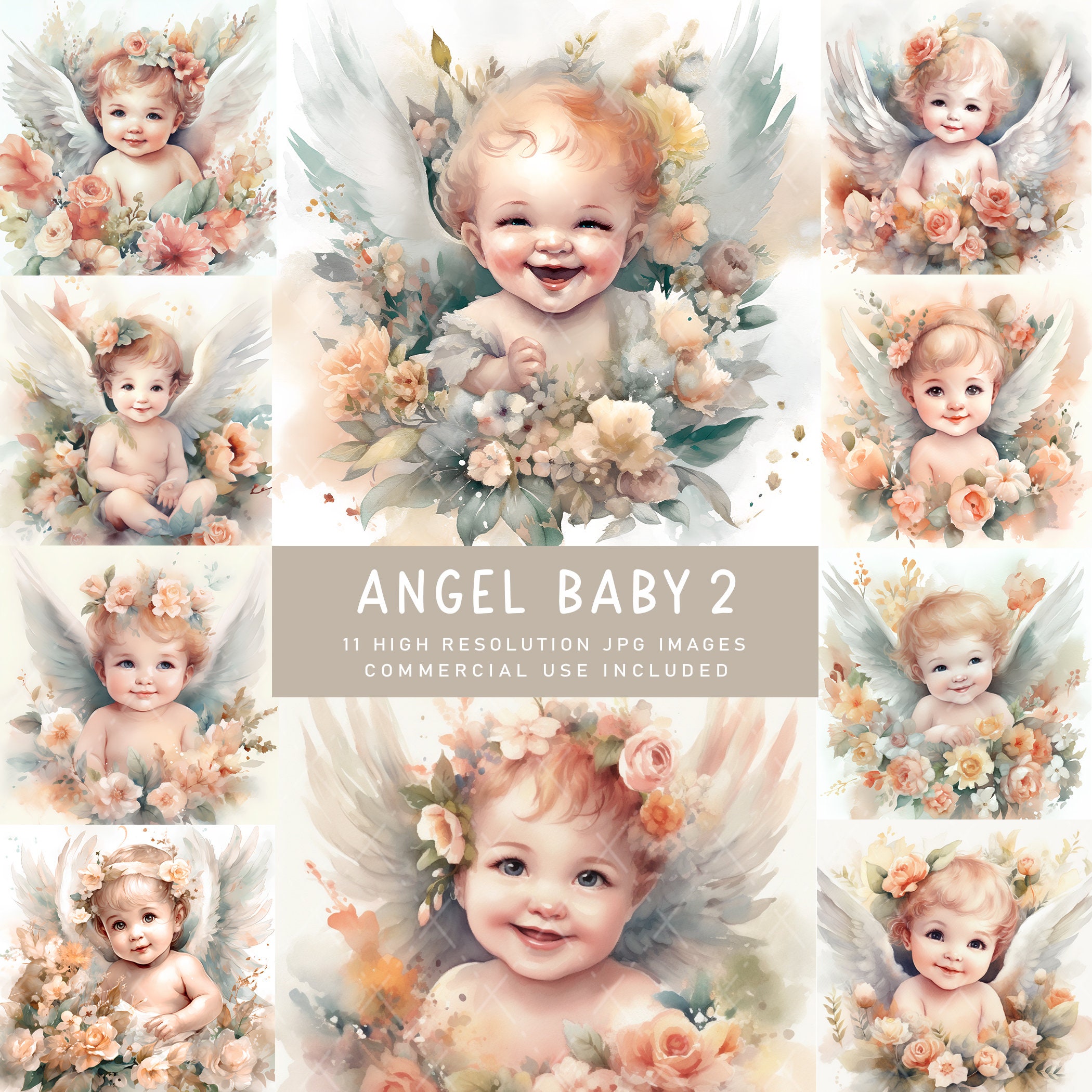 Baby Angels Clipart 11JPG Cute Child Angels Clipart Angel - Etsy