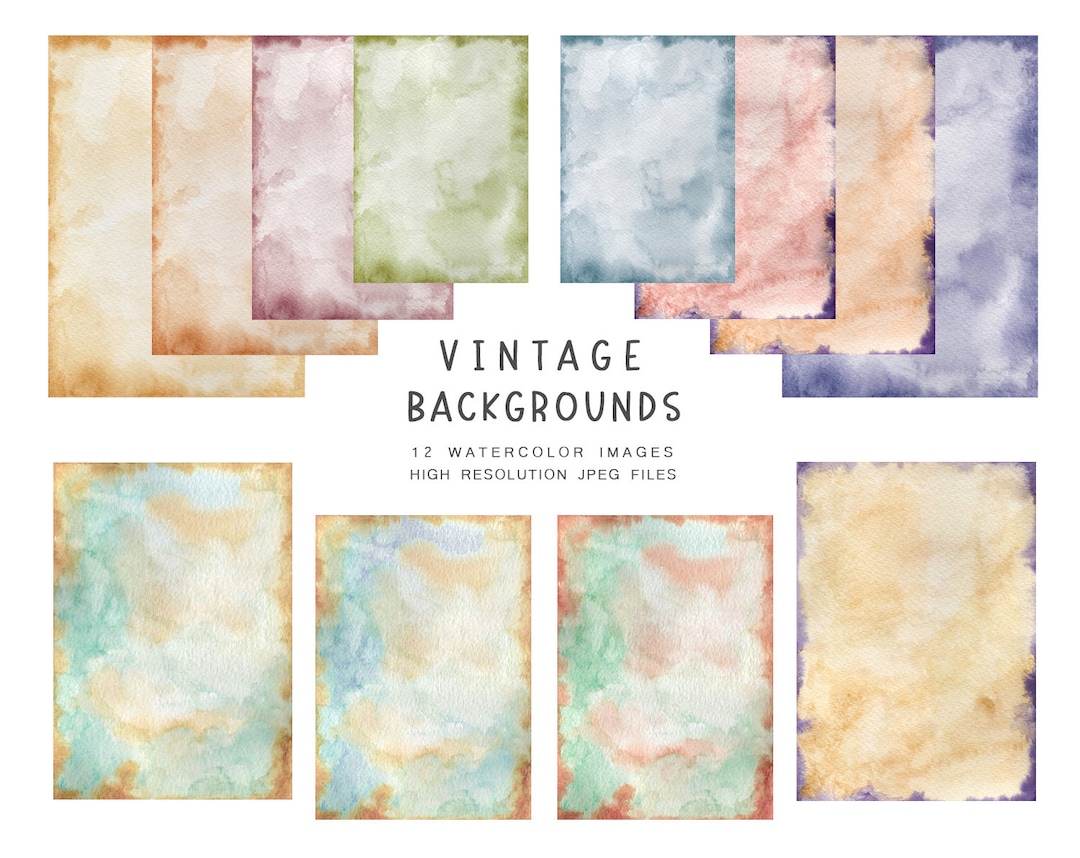 Vintage Digital Paper, Vintage Background, Watercolor Background ...