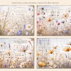 Wildflowers Junk Journal Kit, Flowers Journal Printable Pages, Spring ...