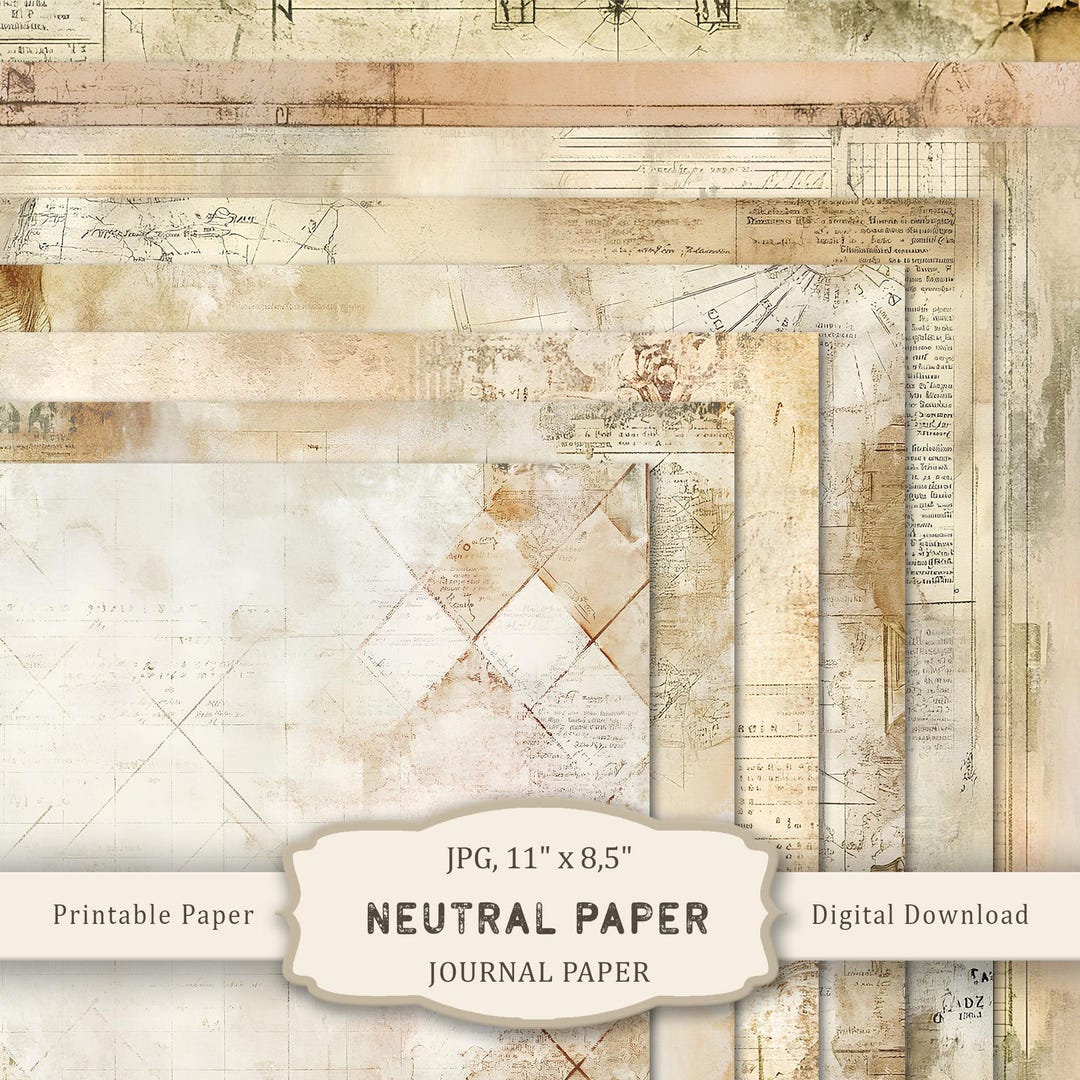 Neutral Paper #2 Paper, Shabby Chic Printable Pages, Scrapbooking ...