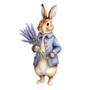 11 Peter Rabbit Cliparts, Beatrix Potter Style, Watercolor Bunny, Card ...