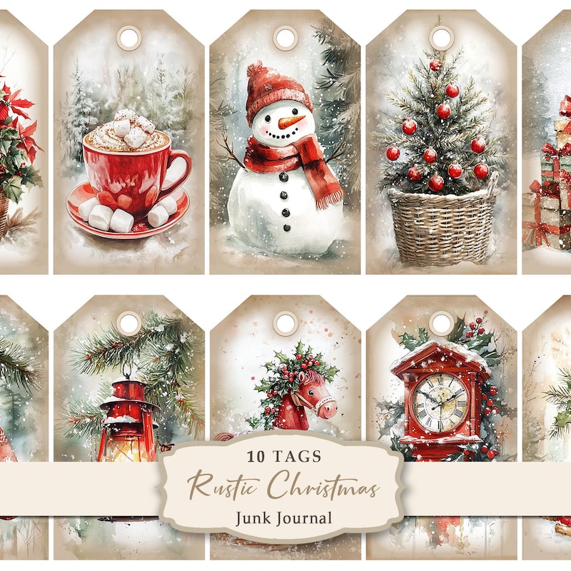 Christmas Tags Rustic - Etsy