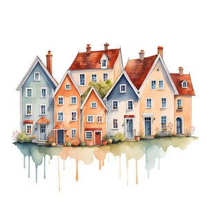 10 Scandinavian Houses, House Clipart, Card Making, High Quality JPG ...