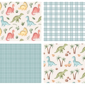 Dinosaur Watercolor Patterns, Fabric Patterns, Baby Shower, Seamless ...