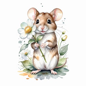 12 Cute Mouse, Mouse Clipart, Forest Animal, Card Making, High Quality ...