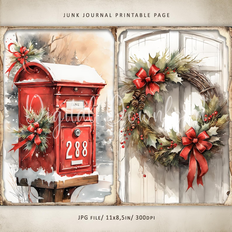 Rustic Christmas #1 Junk Journal Kit: Cozy Winter Printable Pages ...