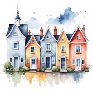 10 Scandinavian Houses, House Clipart, Card Making, High Quality JPG ...