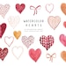 Watercolor Hearts Clipart, PNG Hearts, Valentine's Day Clipart, Red ...