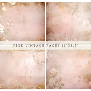 Pink Shabby Chic Paper- 23JPG, Vintage Romantic Paper, Junk Journal ...