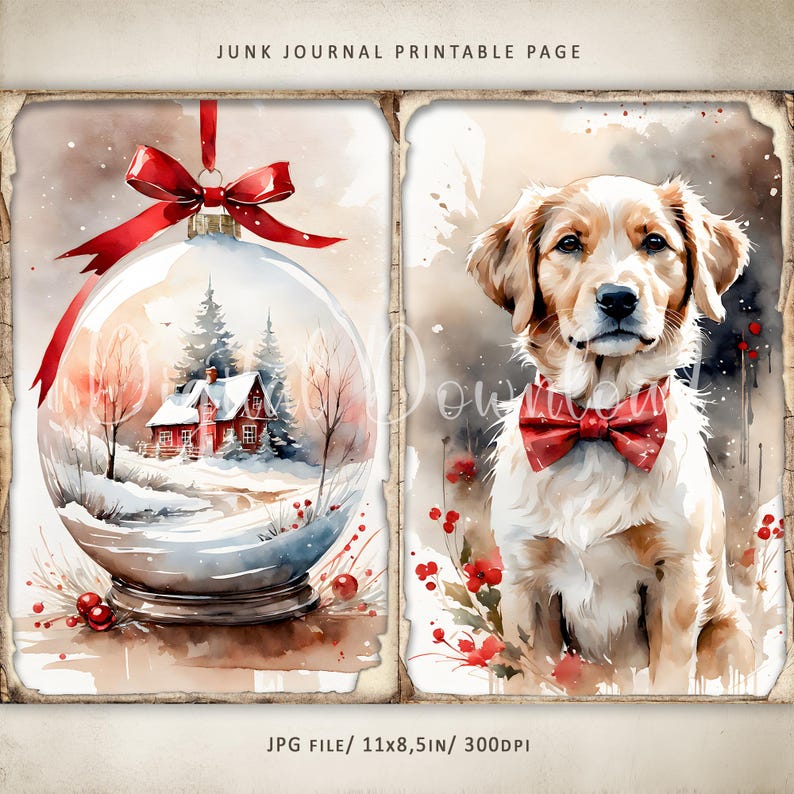 Rustic Christmas #1 Junk Journal Kit: Cozy Winter Printable Pages ...