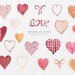 Watercolor Hearts Clipart, PNG Hearts, Valentine's Day Clipart, Red ...