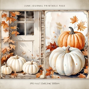 Rustic Autumn-1 Junk Journal Kit, Autumn Pumpkin Printable Pages ...