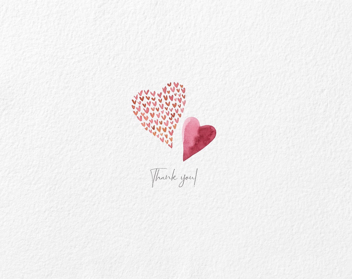 Watercolor Hearts Clipart PNG Hearts Valentine's Day - Etsy