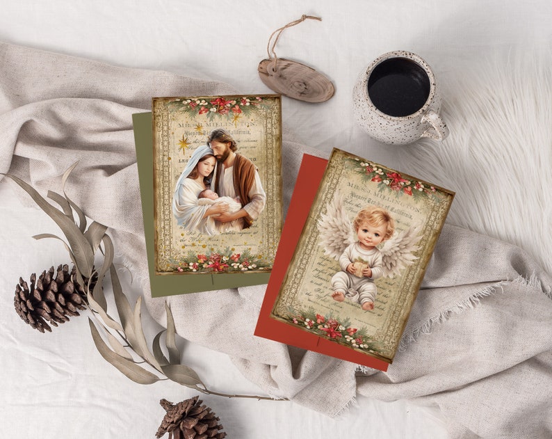Christmas Printable Cards, Nativity Cards Packs Printables, Digital ...
