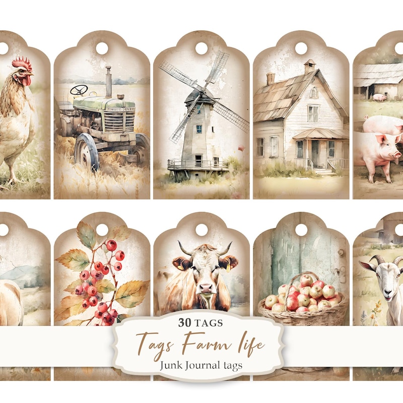 Farm Favor Tags - Etsy