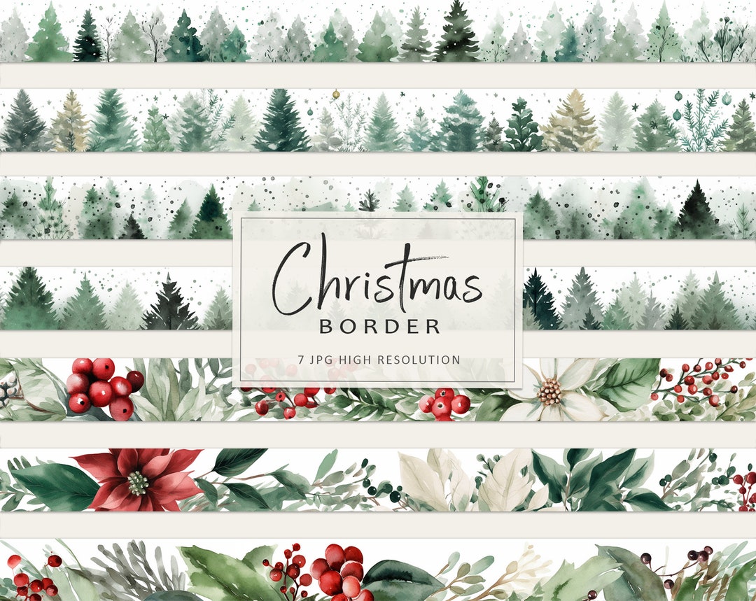 Christmas Border Clipart, Christmas Border Printable, Holiday Borders ...